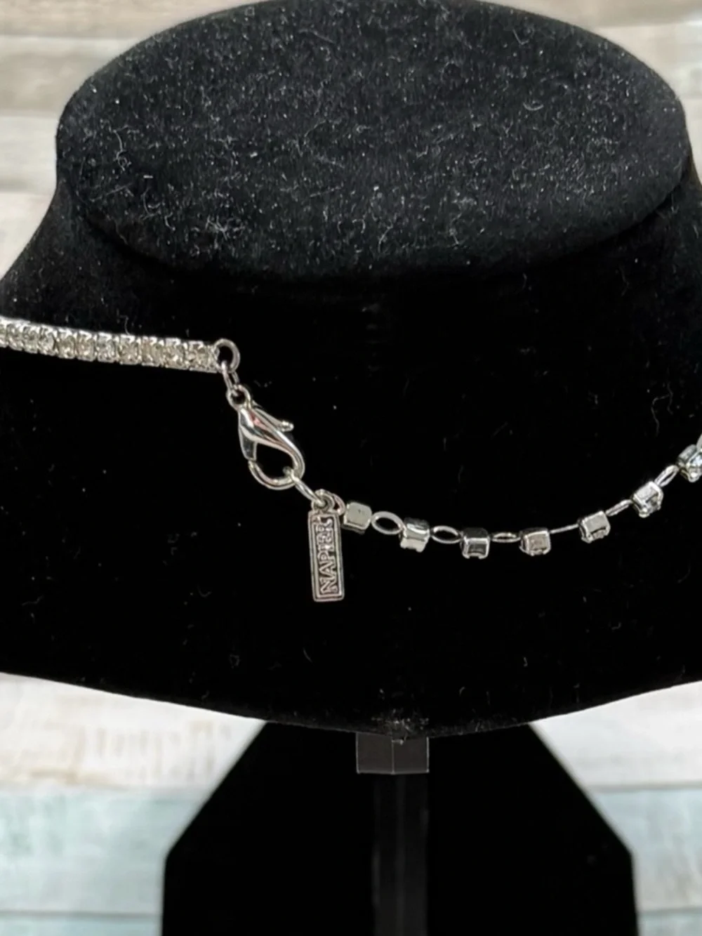 Napier | Jewelry | Napier Rhinestone Tennis Necklace Silver Tone ...